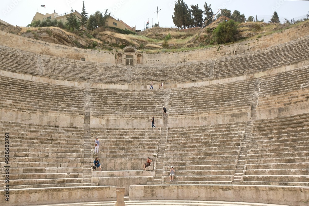 Ruins of an ancient Roman amphitheatre - the Odeon Theater in the city ...