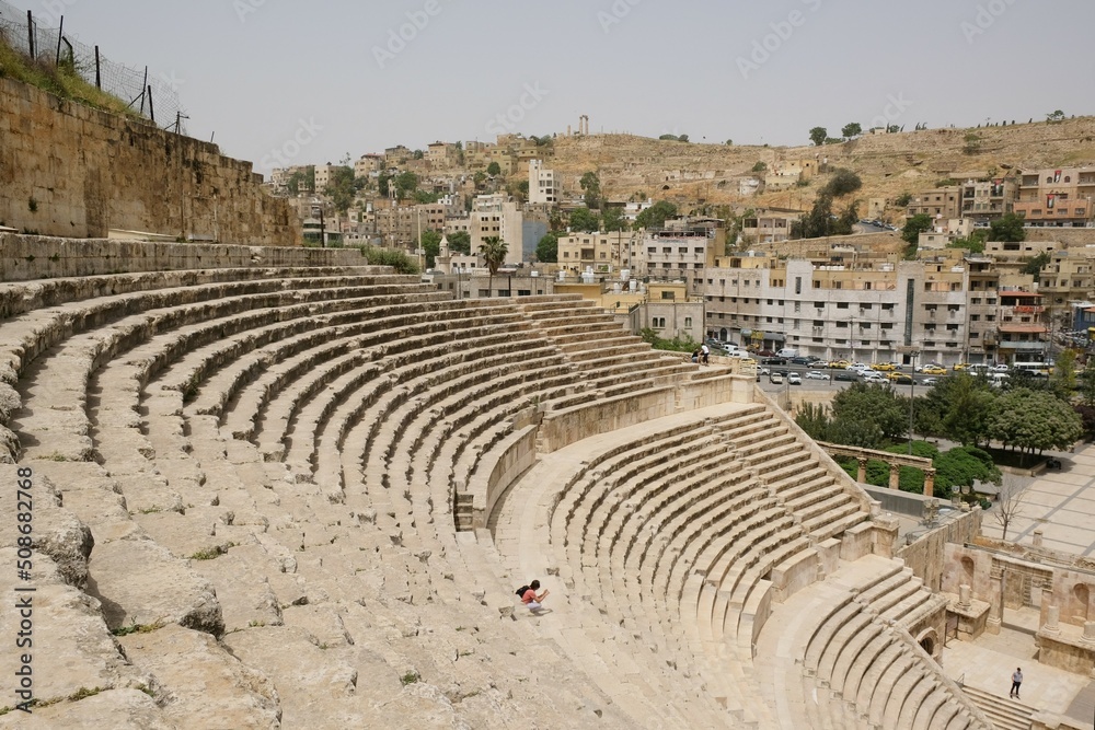 Ruins of an ancient Roman amphitheatre - the Odeon Theater in the city ...