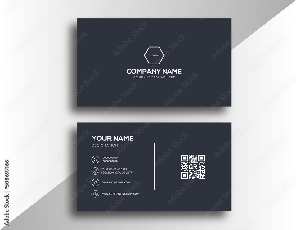 Poster Business card design template, Clean professional business card ...
