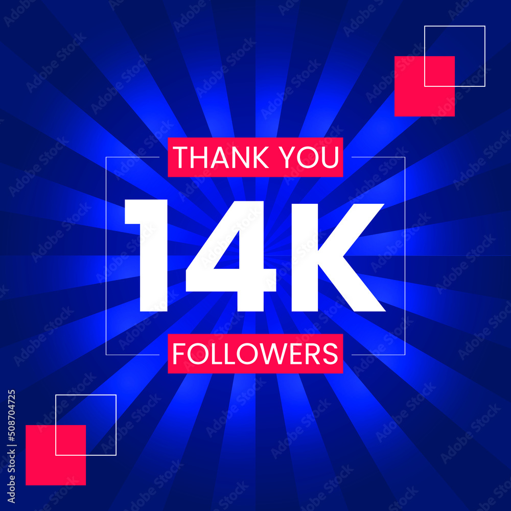 Vetor de Thank you 14K Followers Vector Design Template do Stock ...