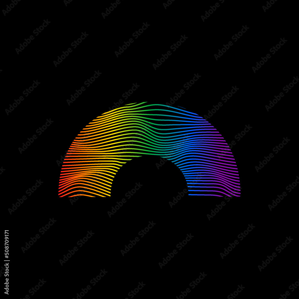 Dynamic line wave LGBTQ+ sexual identity pride concept. Rainbow colors ...