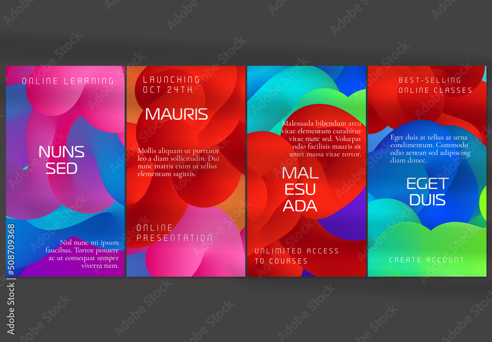 Social Media Post Layout Withfluid Bright Gradient Shapes Stock ...