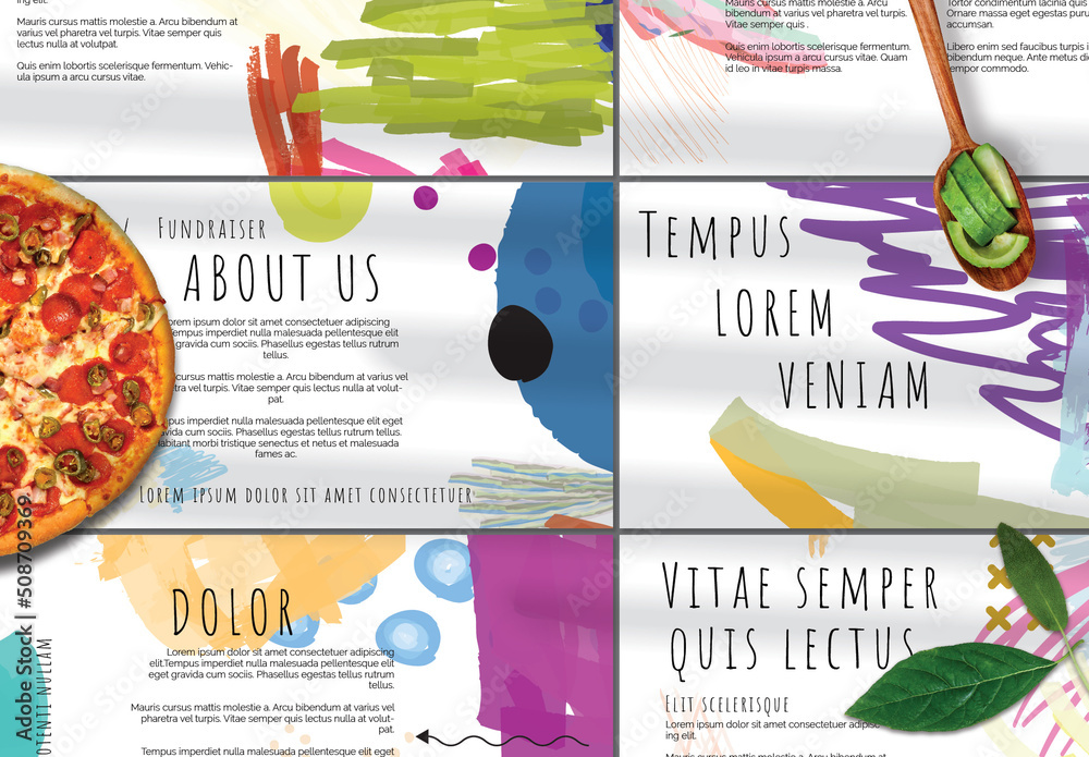 Presentation Deck Layout with Bright Abstract Strokes for Universal ...