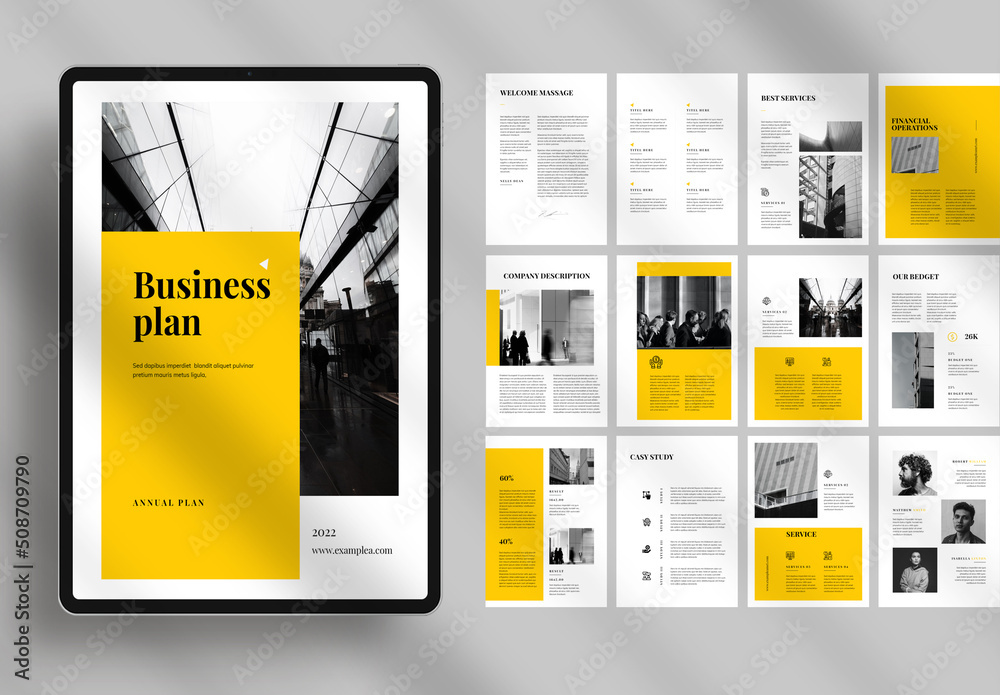 Business Plan Layout Stock Template | Adobe Stock