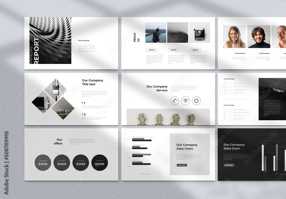 Annual Report Presentation Layout Stock Template | Adobe Stock