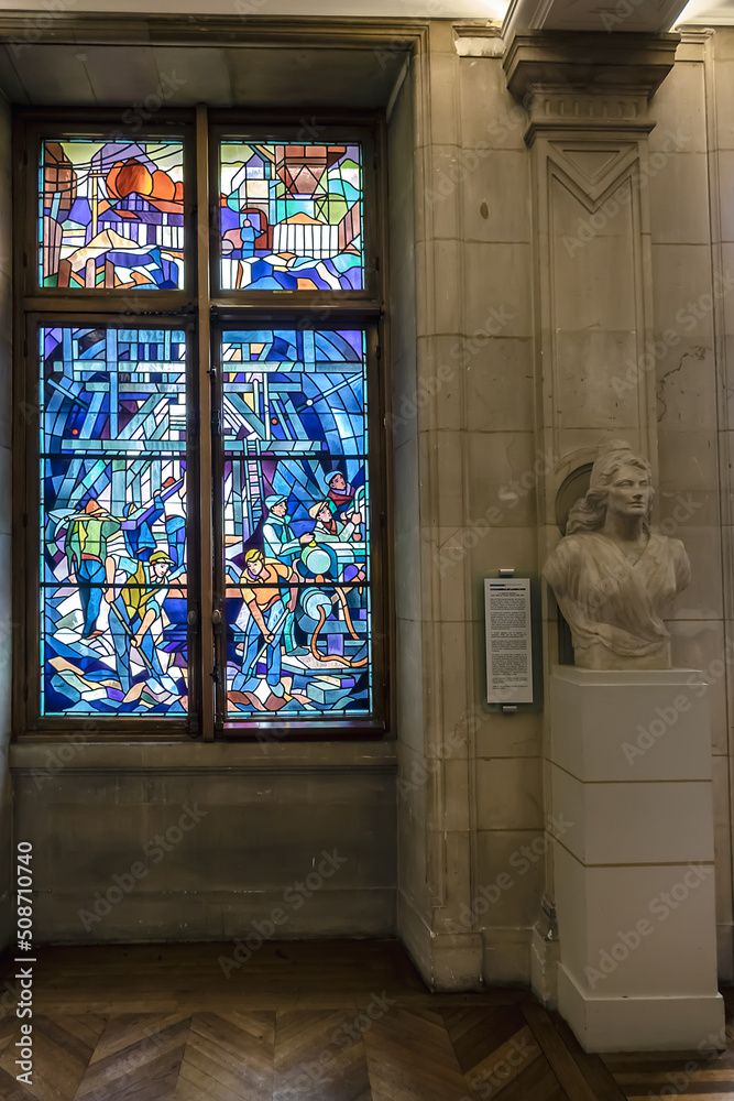 Interior of City Hall of Paris (Hotel de Ville de Paris). Hotel de ...