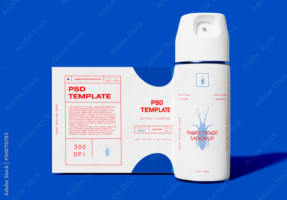 Aerosol Bottle with Expanded Label Stock Template | Adobe Stock