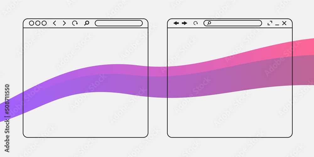 Modern browser window interface. Empty browser window template. The ...