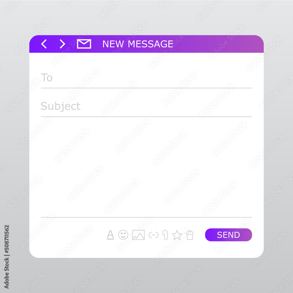 The layout of the mail window for the feedback form. Browser window ...