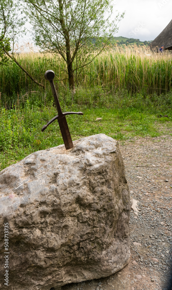 sword embedded in a large stone, the myth and legend of ancient Wessex ...