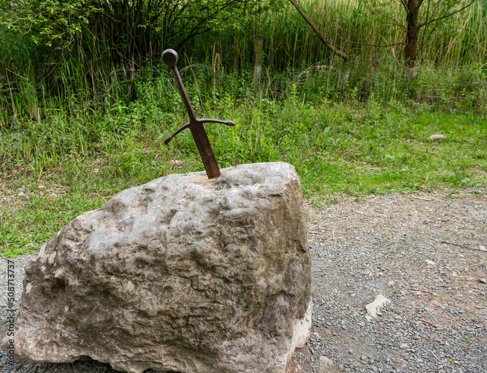 sword embedded in a large stone, the myth and legend of ancient Wessex ...