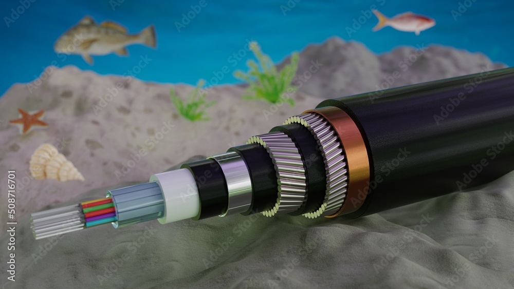 Subsea cable on ground Stock Illustration | Adobe Stock
