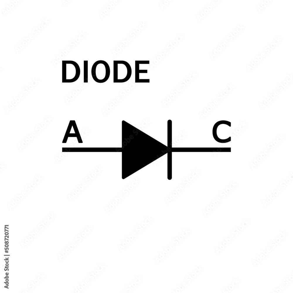 Diode vector electrical symbol part Stock Vector | Adobe Stock