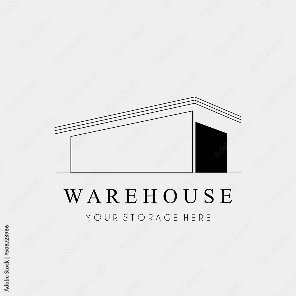 silhouette a warehouse logo vector illustration design for purpose ...