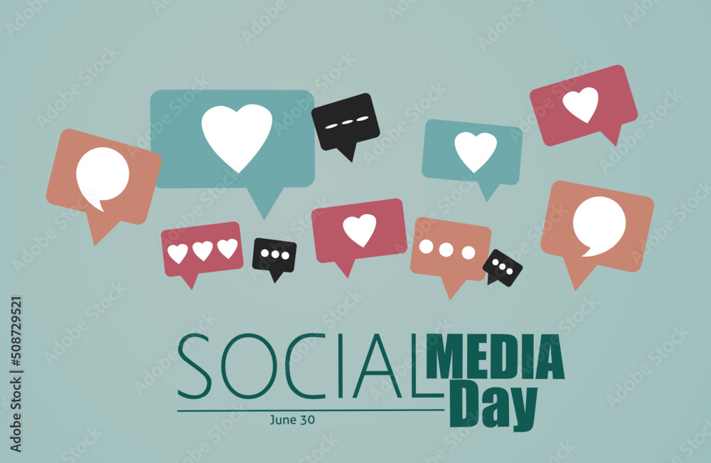 Social media day june 30 vector illustration, suitable for web banner ...