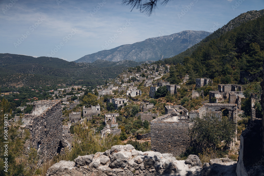 Photo & Art Print Ancient Greek abandoned city of Kayakoy in Fethiye ...