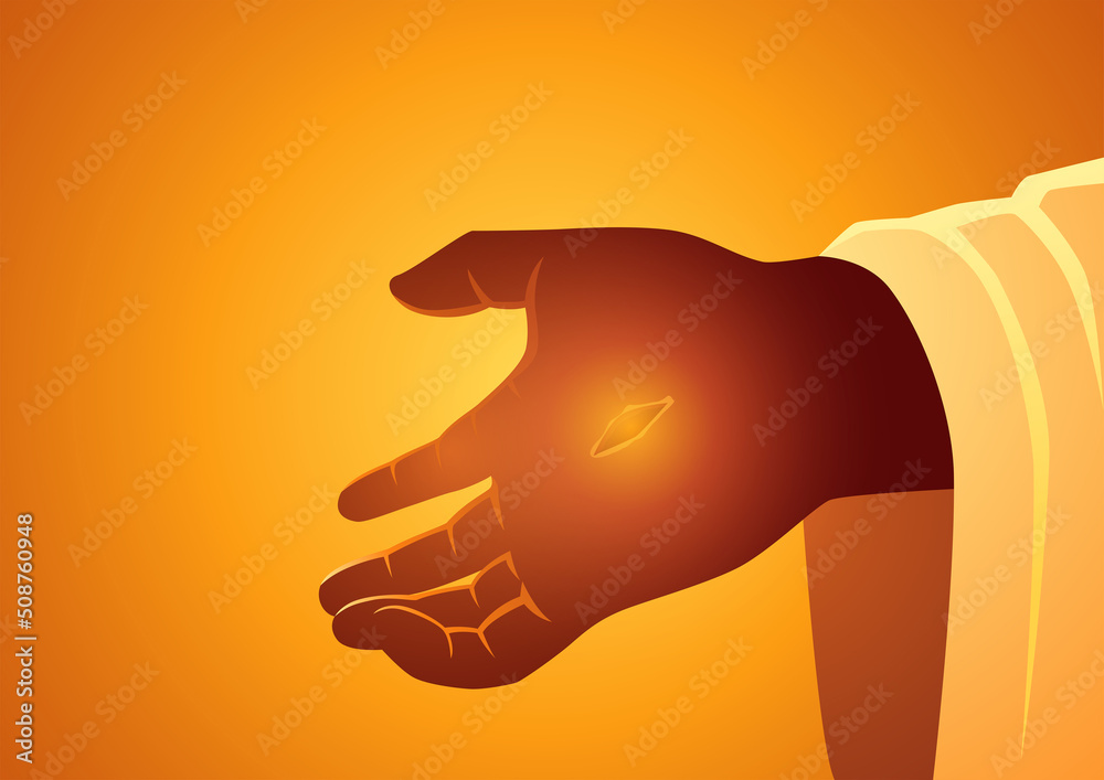 The Nail Mark of Jesus Christ Hand Stock Vector | Adobe Stock