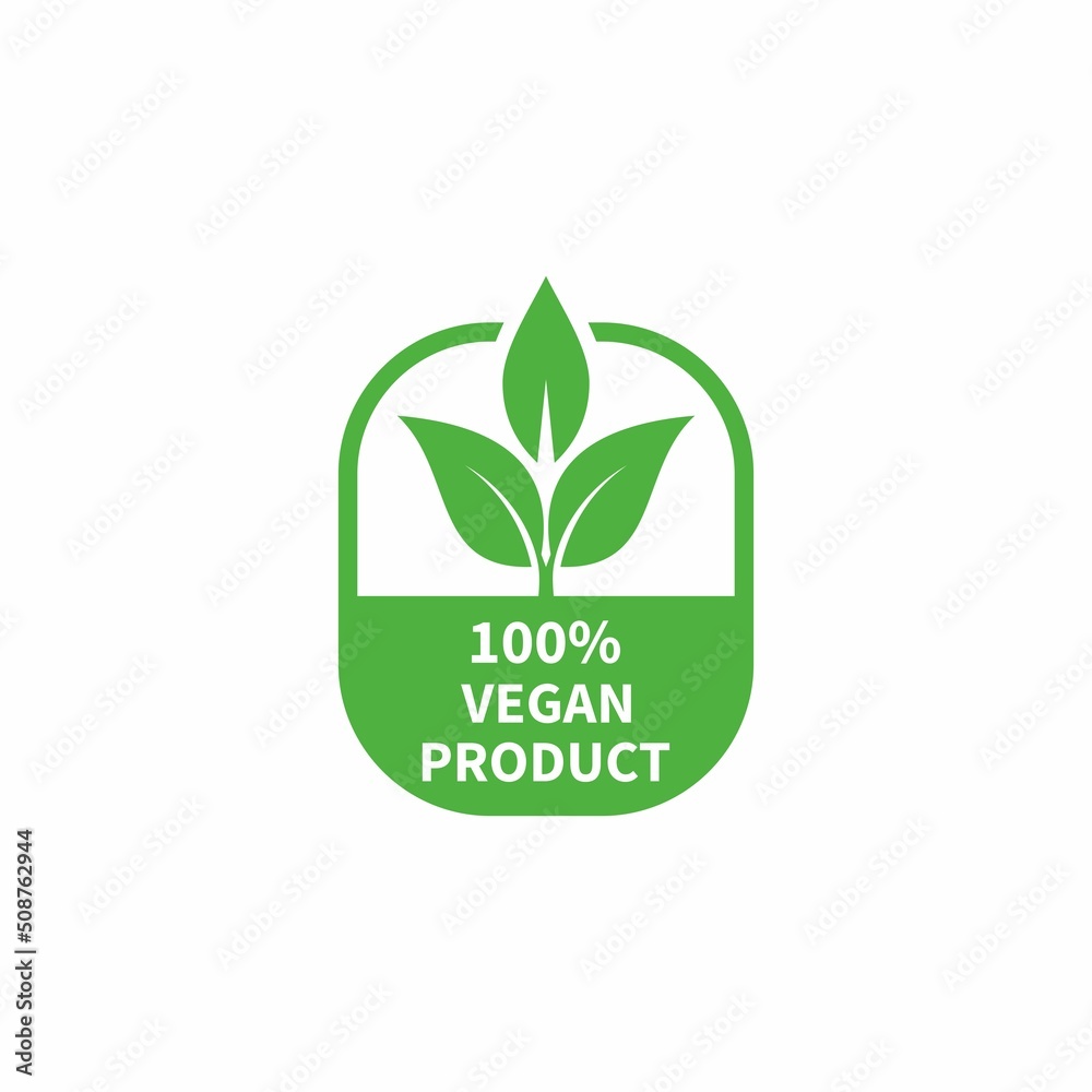 100 percent vegan product. Healthy food labels with lettering. Vegan ...