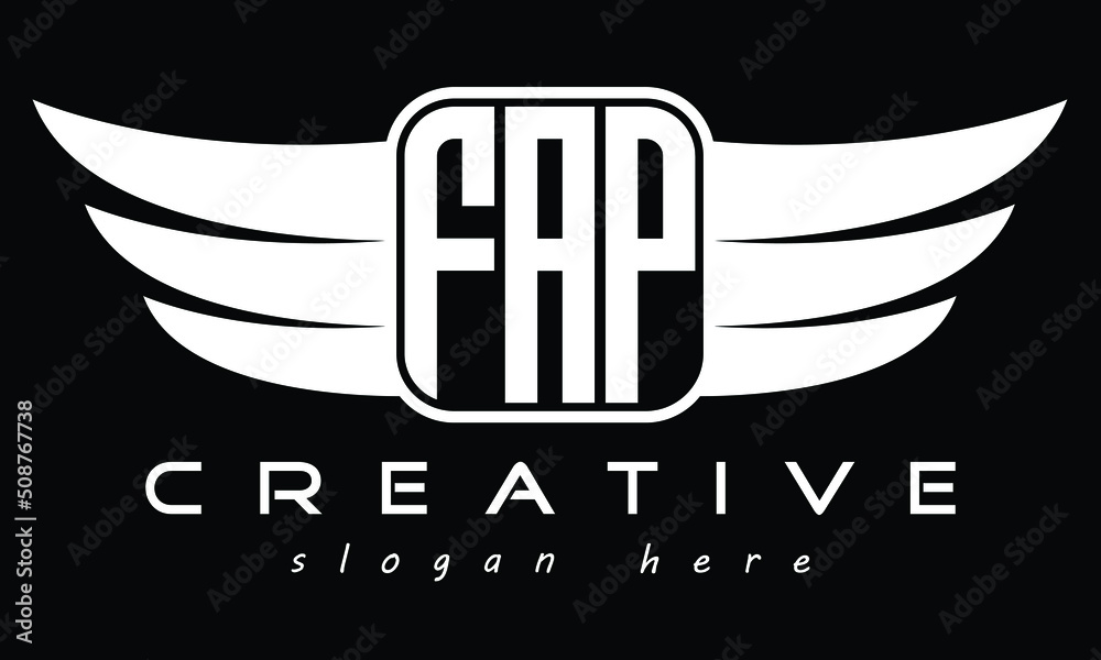FAP three Letter Wings Flying Initial wing symbol minimalist creative ...