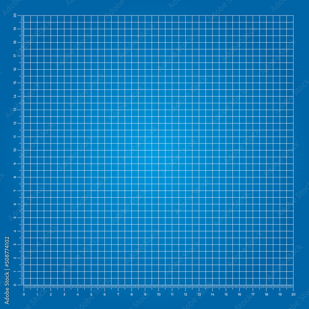 Vector illustration of corner rulers from 0 to 20 cm isolated on blue ...
