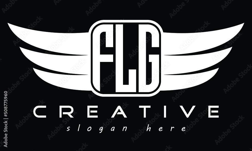 Vetor de FLG three Letter Wings Flying Initial wing symbol minimalist ...