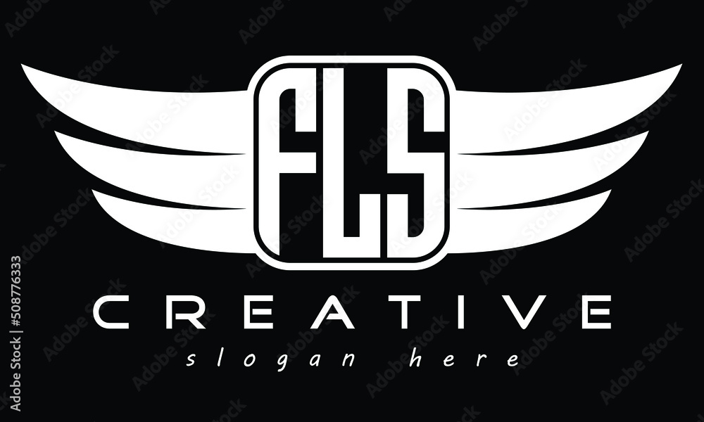 FLS three Letter wing morden creative concept icon company logo design ...