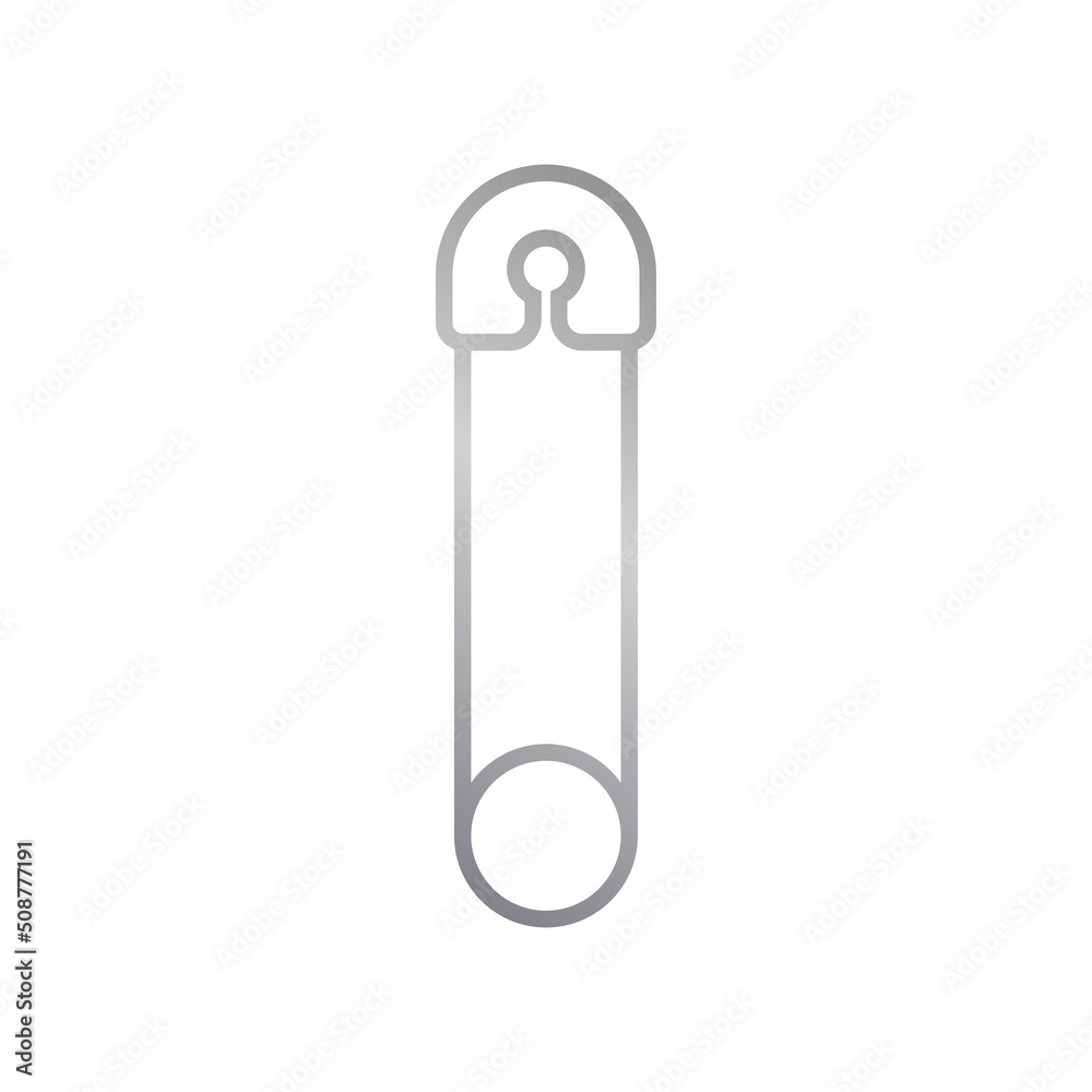 Safety pin icon with metal gradient Stock Vector | Adobe Stock