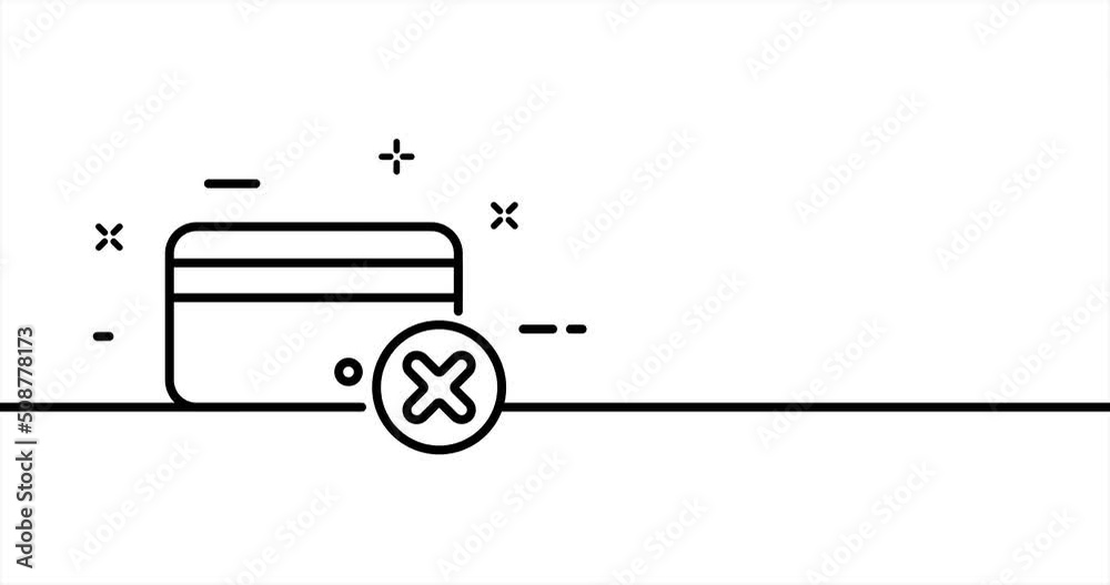 Continuous line art drawing of bank card. Single line drawing, solid ...