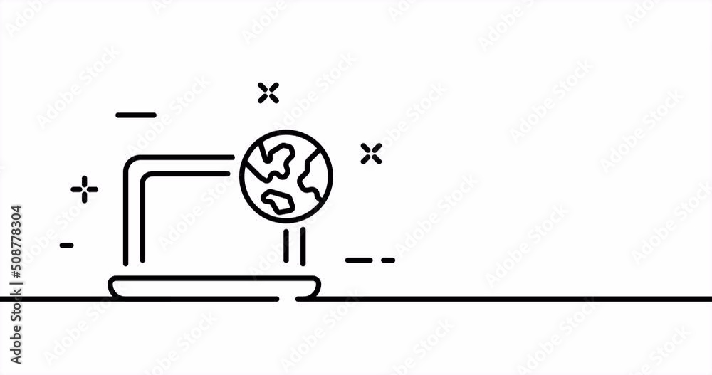 One Line Drawing Solid Line Internet One Line Drawing Animation Of one-line-drawing-solid-line-internet-one-line-drawing-animation-of