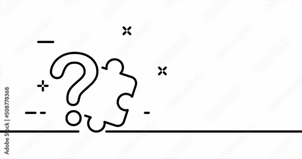 Continuous line art drawing puzzle. Single line drawing, solid line ...