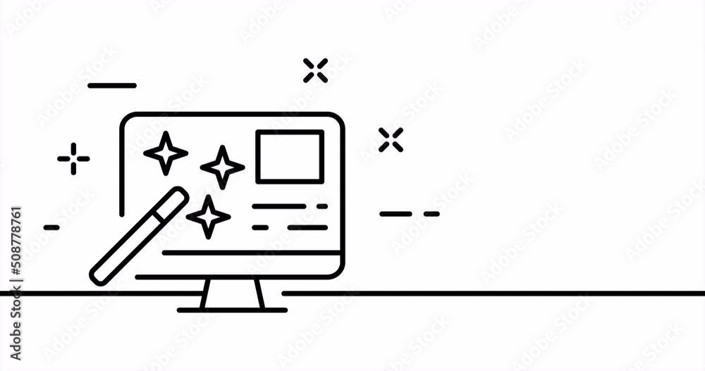 Continuous line art drawing internet. Single line drawing, solid line ...