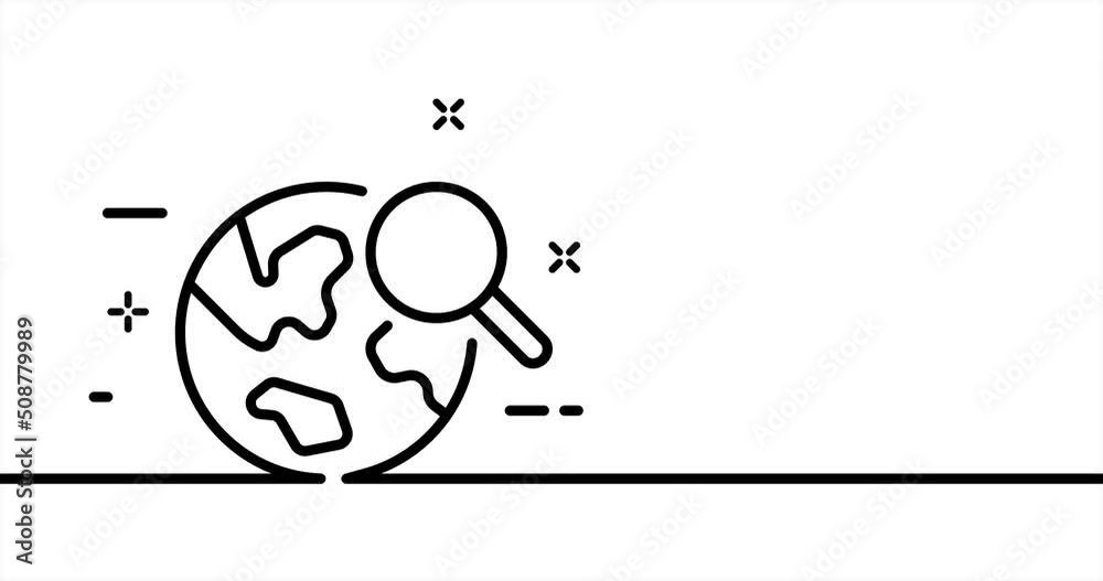 Single line drawing, solid line search. One line drawing animation ...