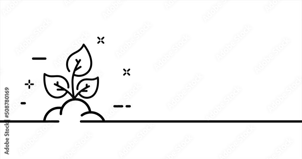 Continuous line art drawing of horticulture. Single line drawing, solid ...