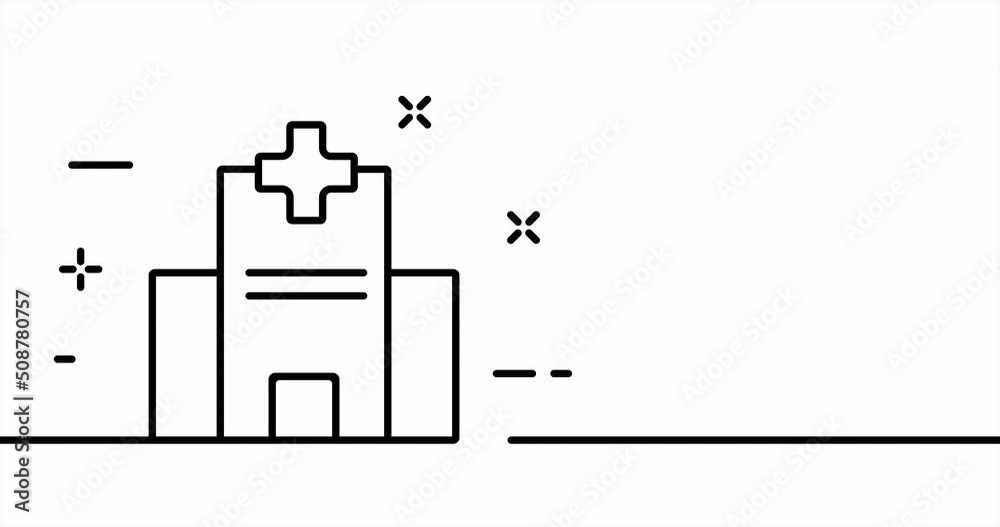 One line drawing, solid line medicine. One line drawing animation of ...