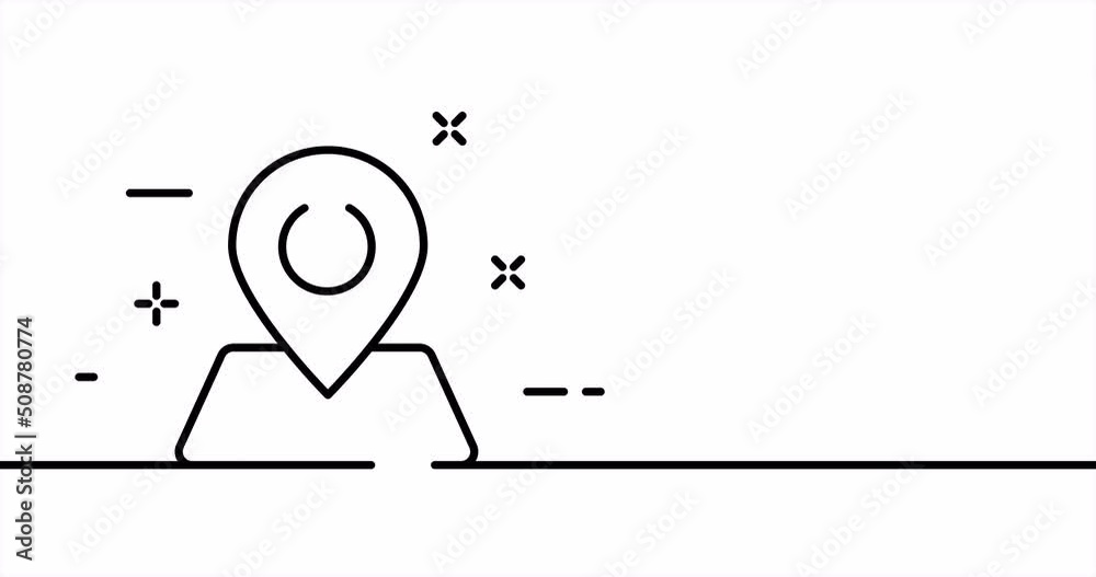 Vídeo do Stock: Continuous line art drawing geolocation. Single line ...