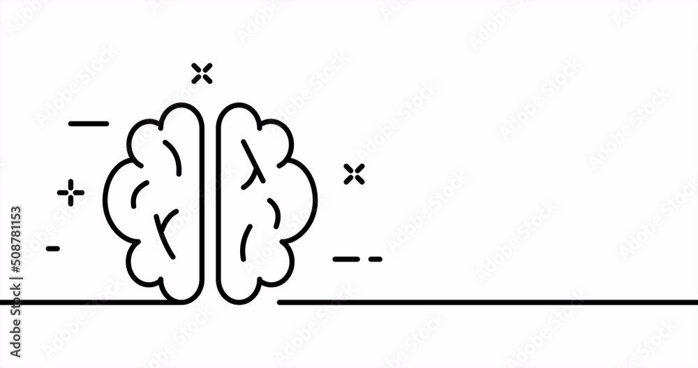 Continuous line art drawing thinking. Single line drawing, solid line ...