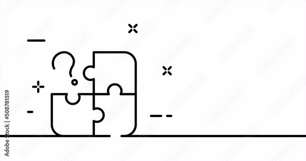Continuous line art drawing puzzle. Single line drawing, solid line ...