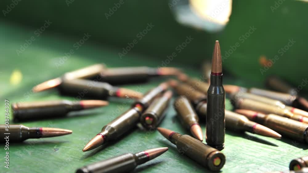 A lot of 7.62 caliber bullets for a Kalashnikov assault rifle ...