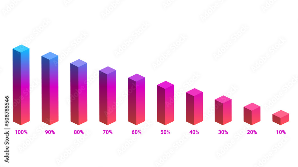 isometric graph bar progress infographic vector illustration, Graph ...