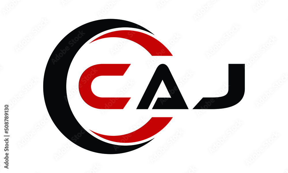 CAJ swoosh three letter logo design vector template | monogram logo ...