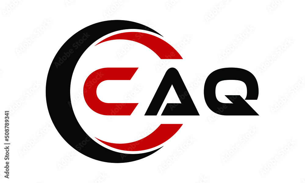 CAQ swoosh three letter logo design vector template | monogram logo ...