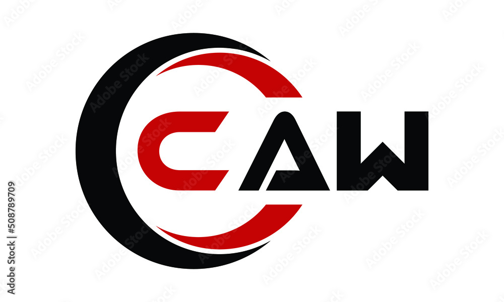CAW swoosh three letter logo design vector template | monogram logo ...