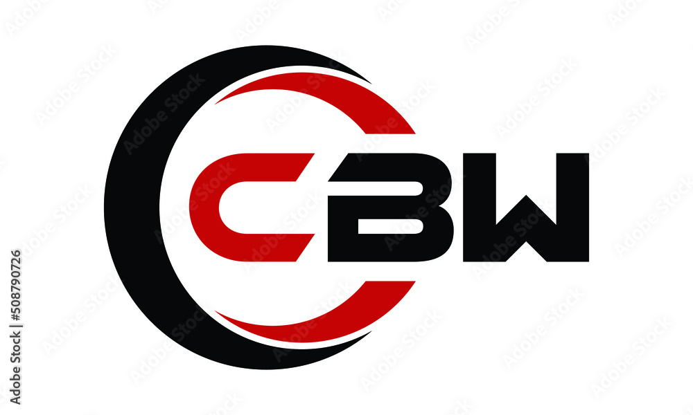 CBW swoosh three letter logo design vector template | monogram logo ...