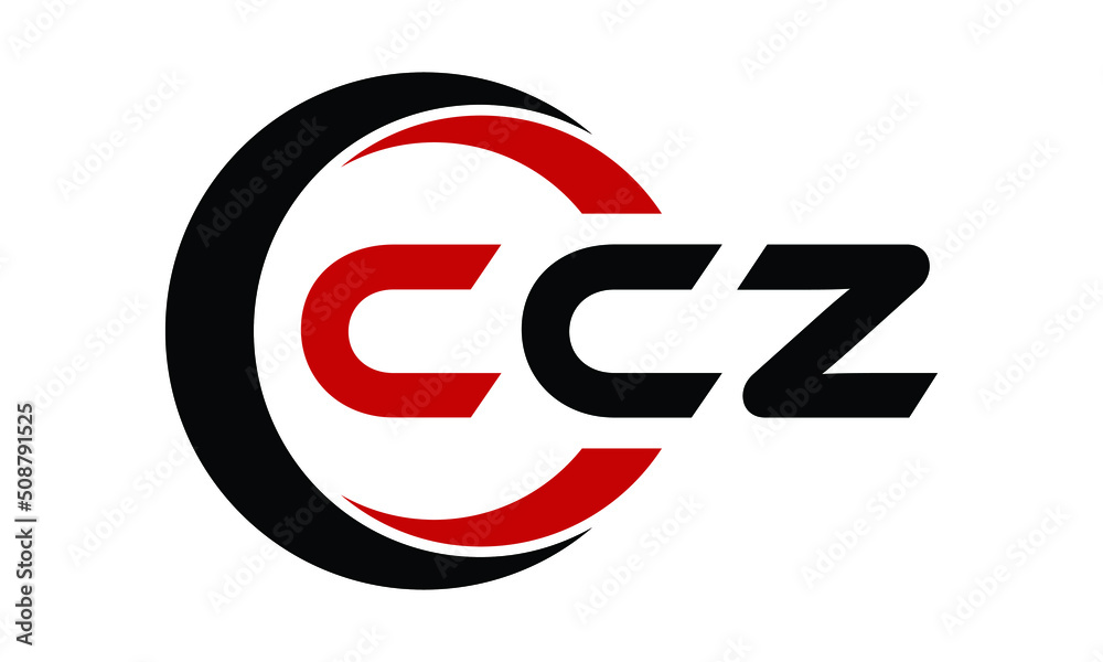 CCZ swoosh three letter logo design vector template | monogram logo ...