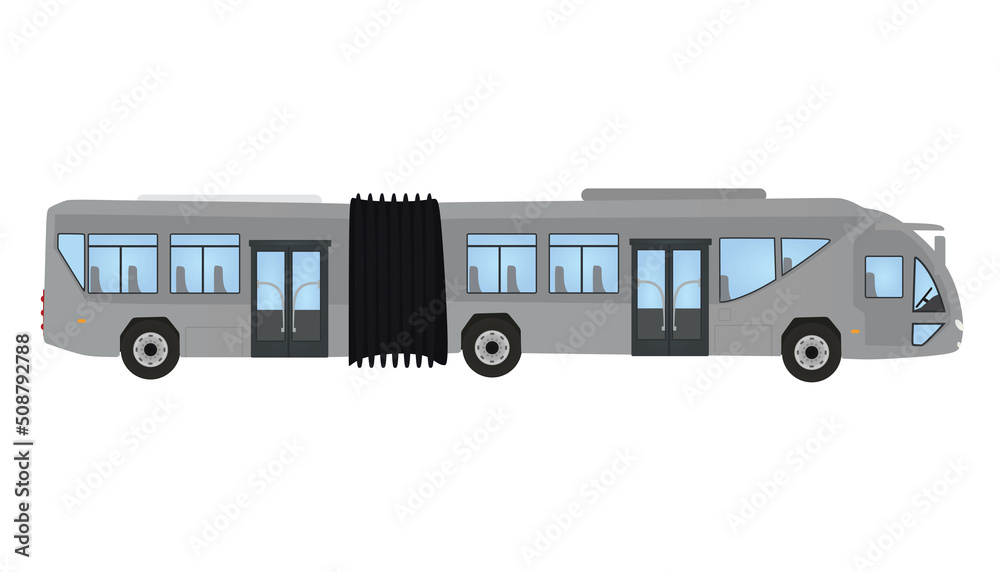 Grey double bus. vector illustration Stock Vector | Adobe Stock