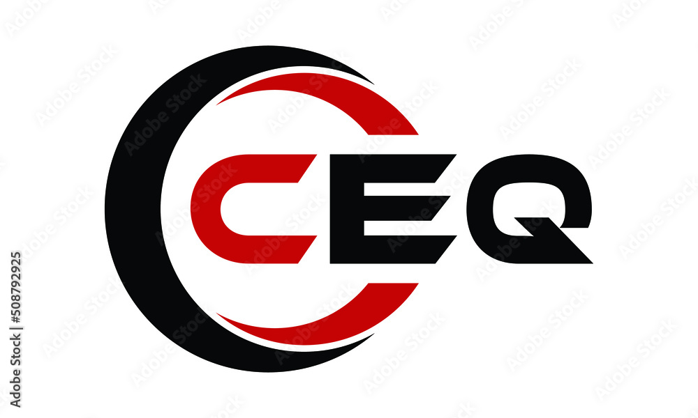 CEQ swoosh three letter logo design vector template | monogram logo ...