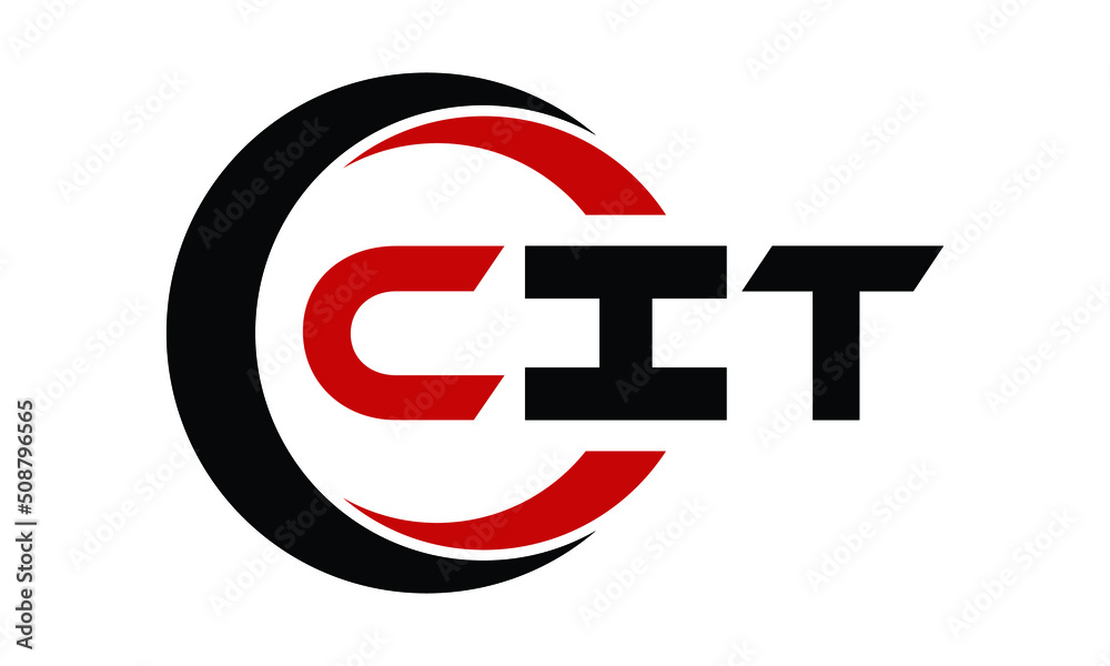 Vecteur Stock CIT swoosh three letter logo design vector template ...