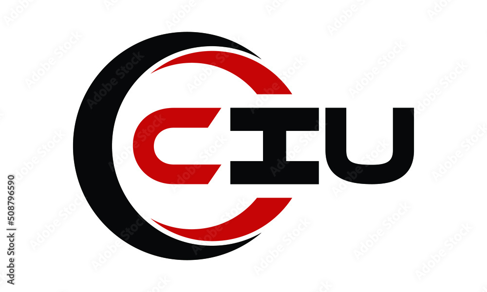 CIU swoosh three letter logo design vector template | monogram logo ...