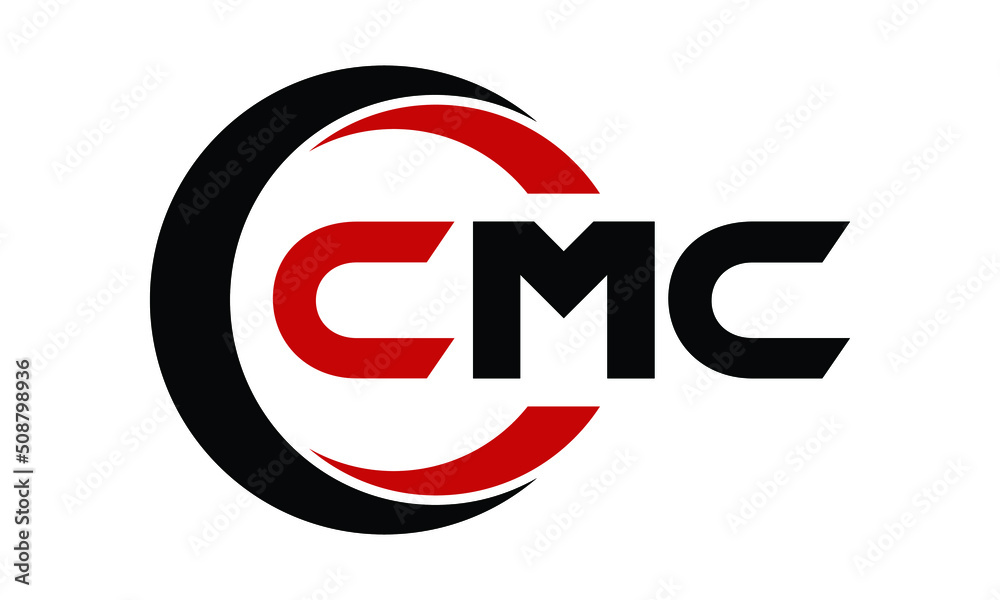 CMC swoosh three letter logo design vector template | monogram logo ...