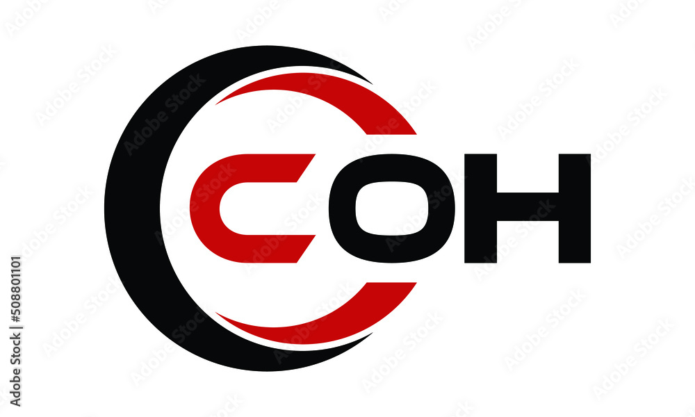 COH swoosh three letter logo design vector template | monogram logo ...